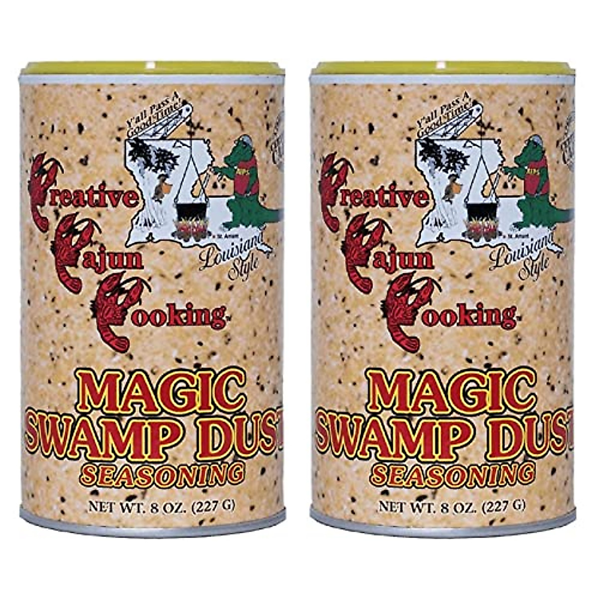 Creative Cajun Cooking Magic Swamp Dust Seasoning, 8 Ounce Shakers (Pack of Two - 1 Pound Total)