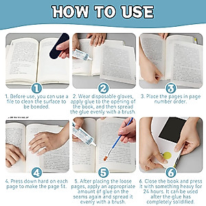 Book Glue, 110ml Flexible Book Binding Glue, Dries Clear Bookbinding Glue, Strong Book Glue Binding Repair, Paper Glue for Bookbinding and Book Repair, Scrapbooking, Paper Crafts, Collages