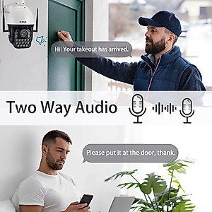 EDSACE 5MP PTZ Camera 36X Optical Zoom,Ontinuous 360° pan,Auto Tracking,Human Detection,Two Way Audio,Long Range Infrared Night Vision up to 393ft (Built-in Audio)