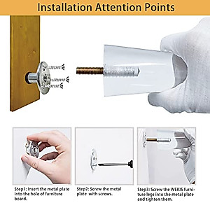 WEKIS Acrylic Furniture Legs 4 Inch Set of 4, Modern Clear Crystal Heavy Duty Furniture Replacement Legs for Sofa, Bench, Couch, Cabinet, TV Stand, Chair, Dresser