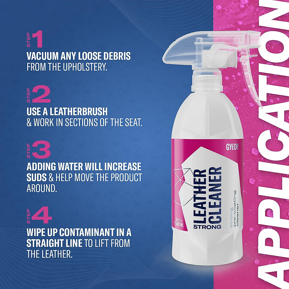 GYEON Leather Cleaner Strong 500 ml - Strong Car Leather Cleaner Safe for All Leather Types - Remove Dirt and Oil from All Leather to Prepare for Protection