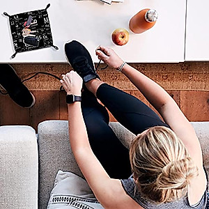 Valet Tray, PU Leather Catchall, Tray Organizer, Storage Box for Watches Jewelry Coins Key, Blackboard Periodic Table of Chemical Elements