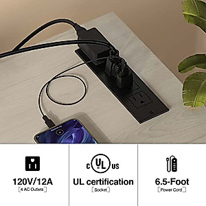 Rolanstar Fireplace TV Stand with LED Lights and Power Outlets, TV Console for 43" 50" 55" 60" 65", Entertainment Center with Adjustable Glass Shelves, White