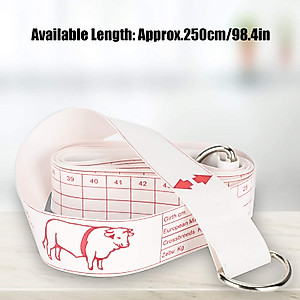 Zerodis 2.5m Cattle Body Weight Tape Measure, Portable Bust Weight Contrast Ruler Farm Equipment for Animal Livestock Body Weight