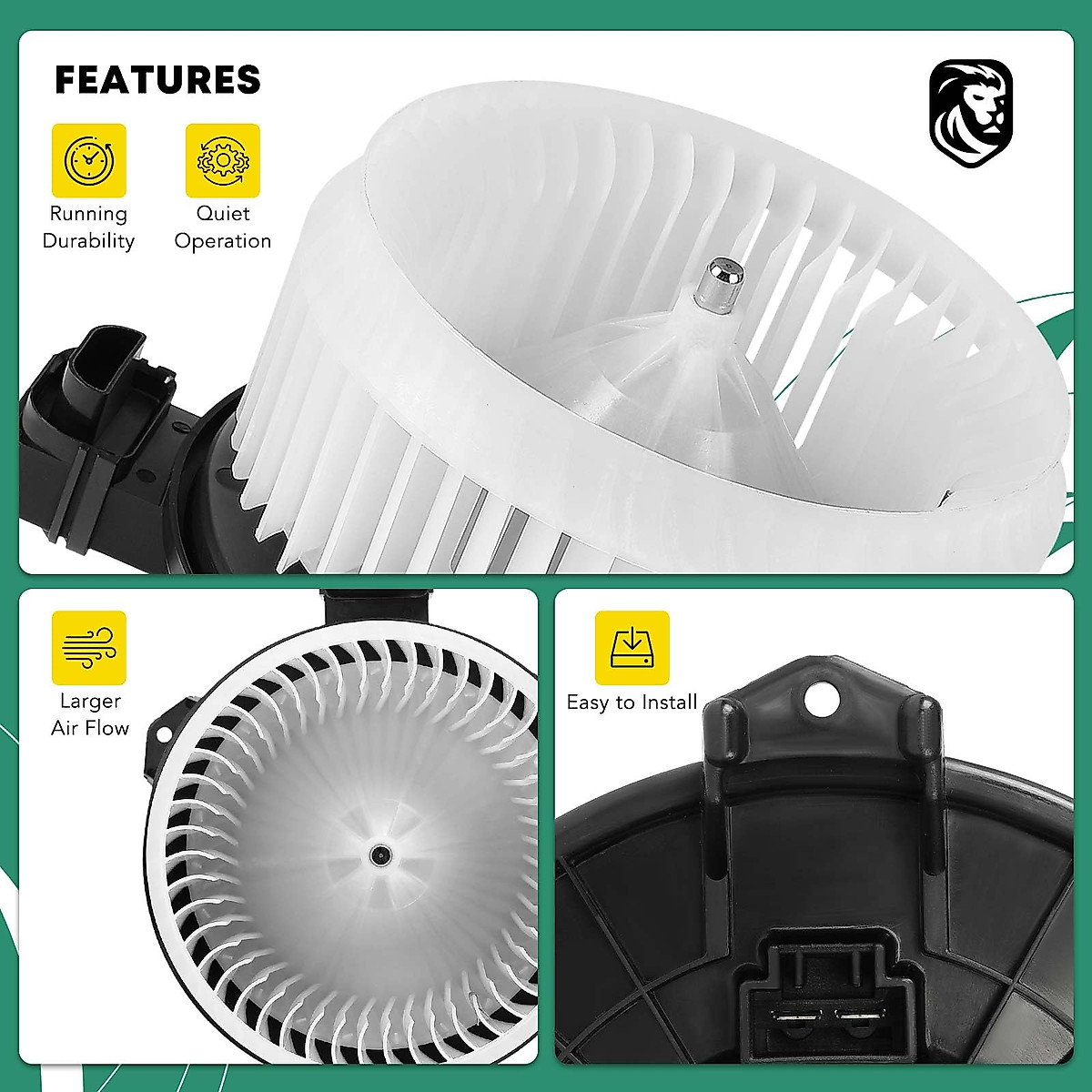 Front Side AC Heater Blower Motor Assembly Replacement for Dodge Ram Avenger Honda Accord Odyssey Jeep Lincoln Acura