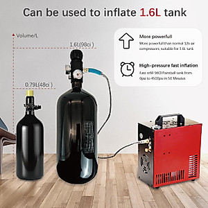 Orcair Thunder 4500psi PCP Air Compressor,Built-in Converter,12V&110V Auto Shut Off Pump Supply Water Oil Free For Scuba Paintball PCP Air gun Tank Refilling Up to 1.6L Low Noise