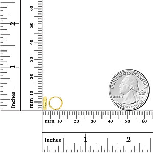 14K Yellow Solid Gold High Polished 2.40mm Thick Huggie Earring | Beautiul Huggie Earrings | 2.40x8mm | Solid Gold Earrings for Women, Teens and Kids