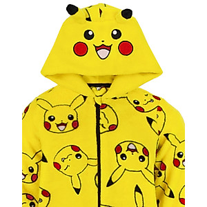 Pokemon Onesie Boys Pikachu Yellow 3D Ears Kids All In One 7-8 Years