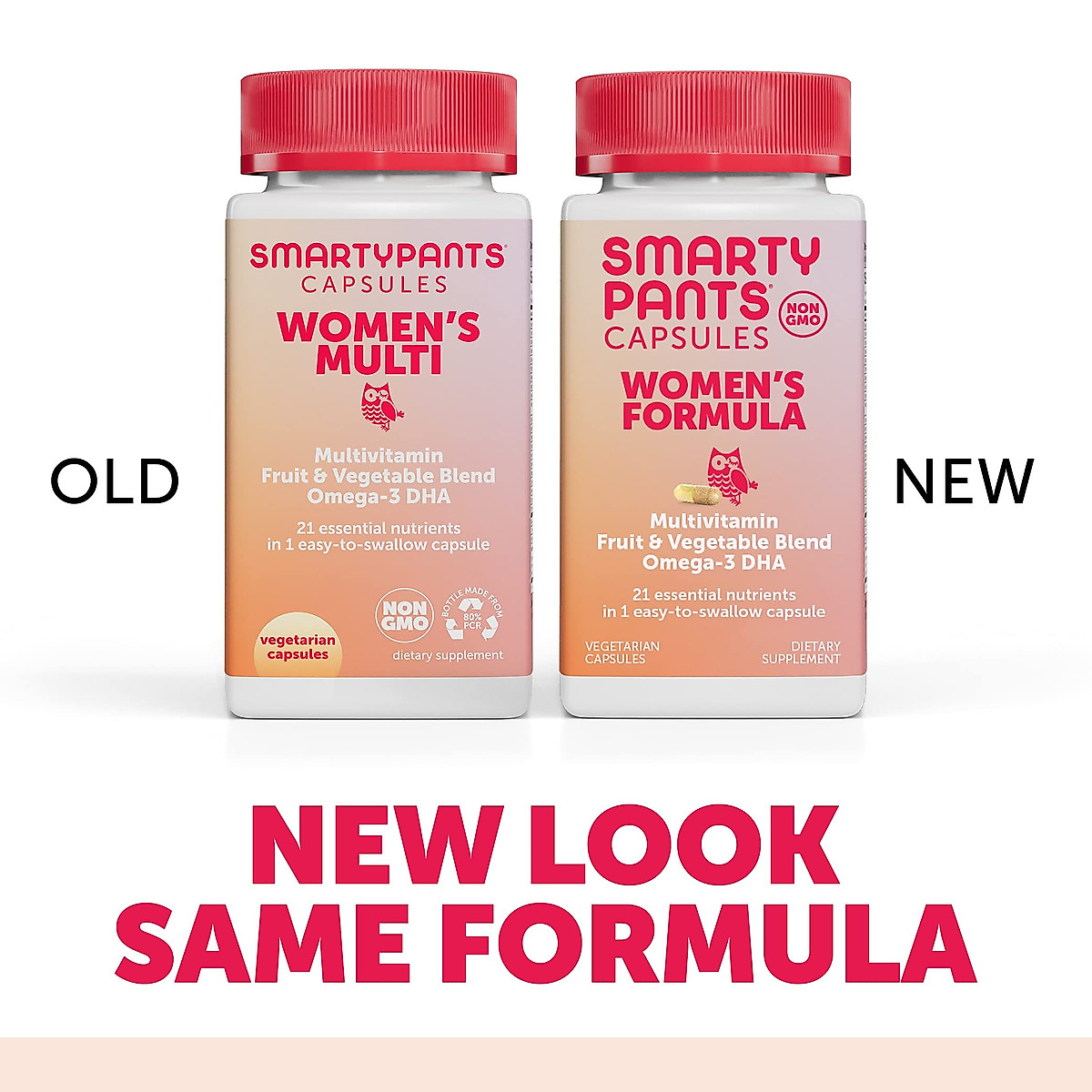 SmartyPants Multivitamin for Women: Omega-3 DHA; Zinc for Immunity, Biotin, Iron, Folate, Vitamins D3, C, B6, Vitamin B12, One Per Day, 30 Capsules, 30 Day Supply