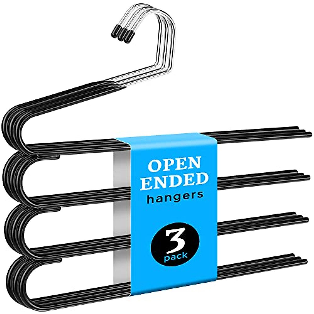 Pants Hangers | Multi Pants Hangers Space Saving- 4 Tier Space Saving Hangers- Metal Hangers for Pants and Jean Hangers, Multi Pant Hangers Non Slip Hangers for Pants Organizer (3)