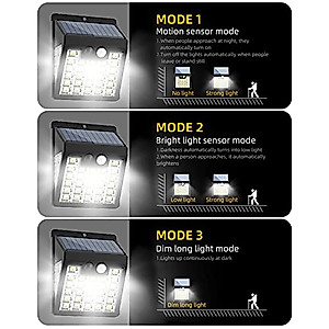 Led Solar Street Light Outdoor - IP65 Waterproof Outdoor Solar Powered Street Lights, Dusk to Dawning with Motion Sensor LED Floods Light for Parking Lot, Drive-Way