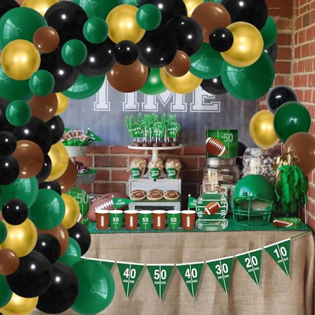 Dark Green Black Gold Balloon Garland Arch - Dark Green Gold Balloons Black Brown Balloons for Birthday Anniversary Engagement Graduation Party Decorations