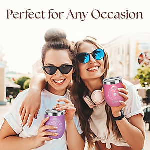 Custom Your Name Astrology Sign Zodiac Constellation Engraved Insulated Stainless Steel Wine Tumbler with Lid 12 oz. Personalized Horoscope Birthday Gift for Her