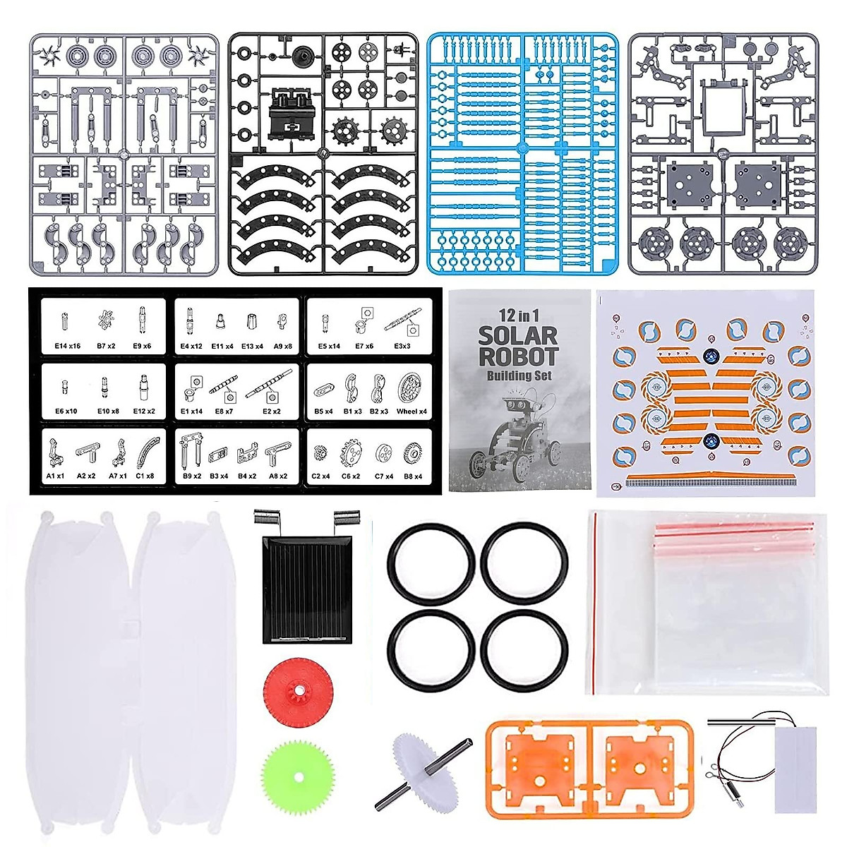 12-in-1 STEM Solar Robot Kit Solar Powered Robotics Science Engineering Building Projects Educational Toys for Kids Boys 8 9 10 11 12+ Years Old