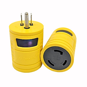 Parkworld 691753 Household Regular 15A Plug 5-15P to L5-30R Generator 3-Prong 30 AMP Locking Female Adapter