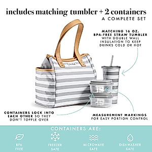 Fit+Fresh Westerly Adult Insulated Lunch Bag women love as Lunchbox, Lunch Tote - Cute Small Lunch Box For Women,men, lunch, Stripe