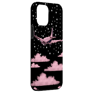 iPhone 12 Pro Max Pink Plane On A Night Sky Profession Aviation Pilot Gift Case