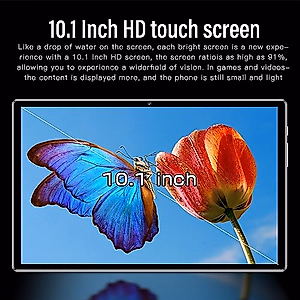 4G LTE 10.1 Inch Tablet, 8GB RAM 256GB ROM, FHD Display 4G LTE Gaming Tablet PC, Octa Core CPU, Dual SIM Dual Standby, for Android 12 (US Plug)