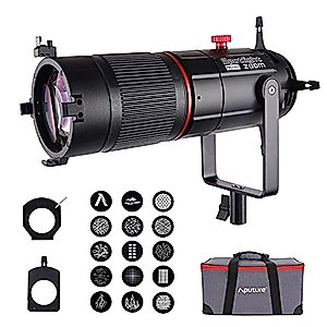 Aputure Spotlight Mini Zoom for The LS 60d and LS 60x Focusing LEDs 15°~30° 2X Zoom Adjustable Focus Projection Lens,with 15 M-Size Gobos,GOBO Holder,Gel Holder