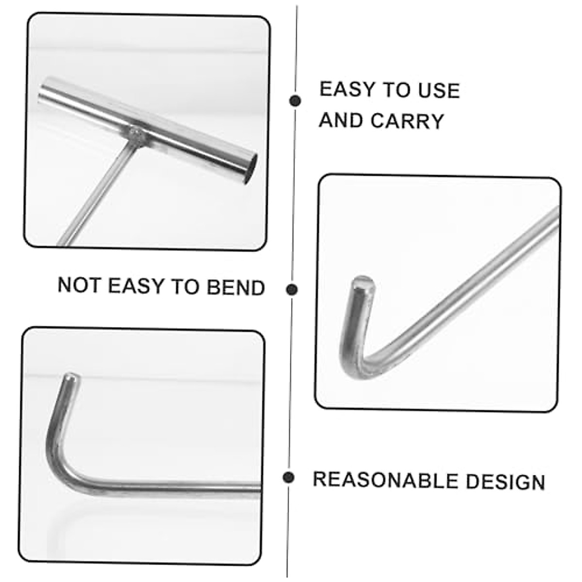 Hohopeti Stainless Steel Manhole Lifter Tool Heavy Duty Hook for Lifting and Moving Manhole Covers Storm Drains and Sewer Lids Portable and Household Door Lifter