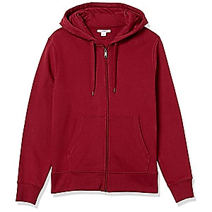 Amazon Essentials Men's Full-Zip Fleece Hoodie (Available in Big & Tall), Red, Large