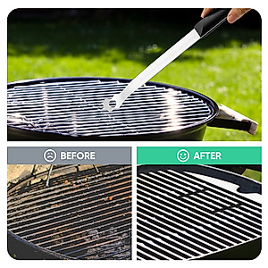 Grate Grill Scraper with Long Handle, Universal 14" Long Stainless Steel Grill Cleaner, Grill Grate Accessory, BBQ Barbecue Cleaning Gadgets, Hang Loop Included