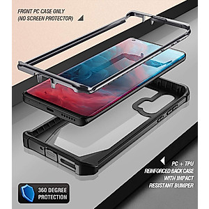 Poetic Guardian Series Case Designed for Moto Edge+ Case, Moto Edge Plus Case, Full-Body Hybrid Shockproof Bumper Cover Without Built-in-Screen Protector, Black/Clear