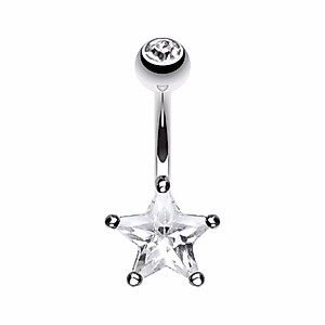 Classic Star Prong Sparkle WildKlass Belly Button Ring