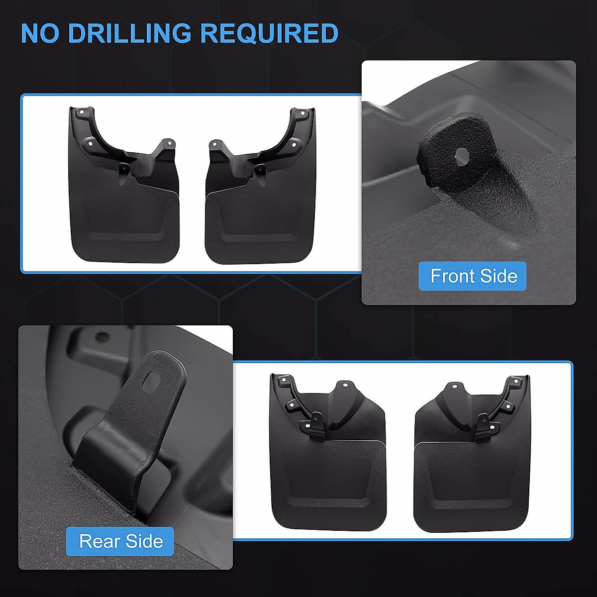 Mud Flaps Splash Guards Compatible with Toyota Tacoma 2023 Pickup (with Fender Flares), All Weather Guard Mudguards Mudflaps with Hardware Kits Accessory Front & Rear Tire Guards (4PCS)