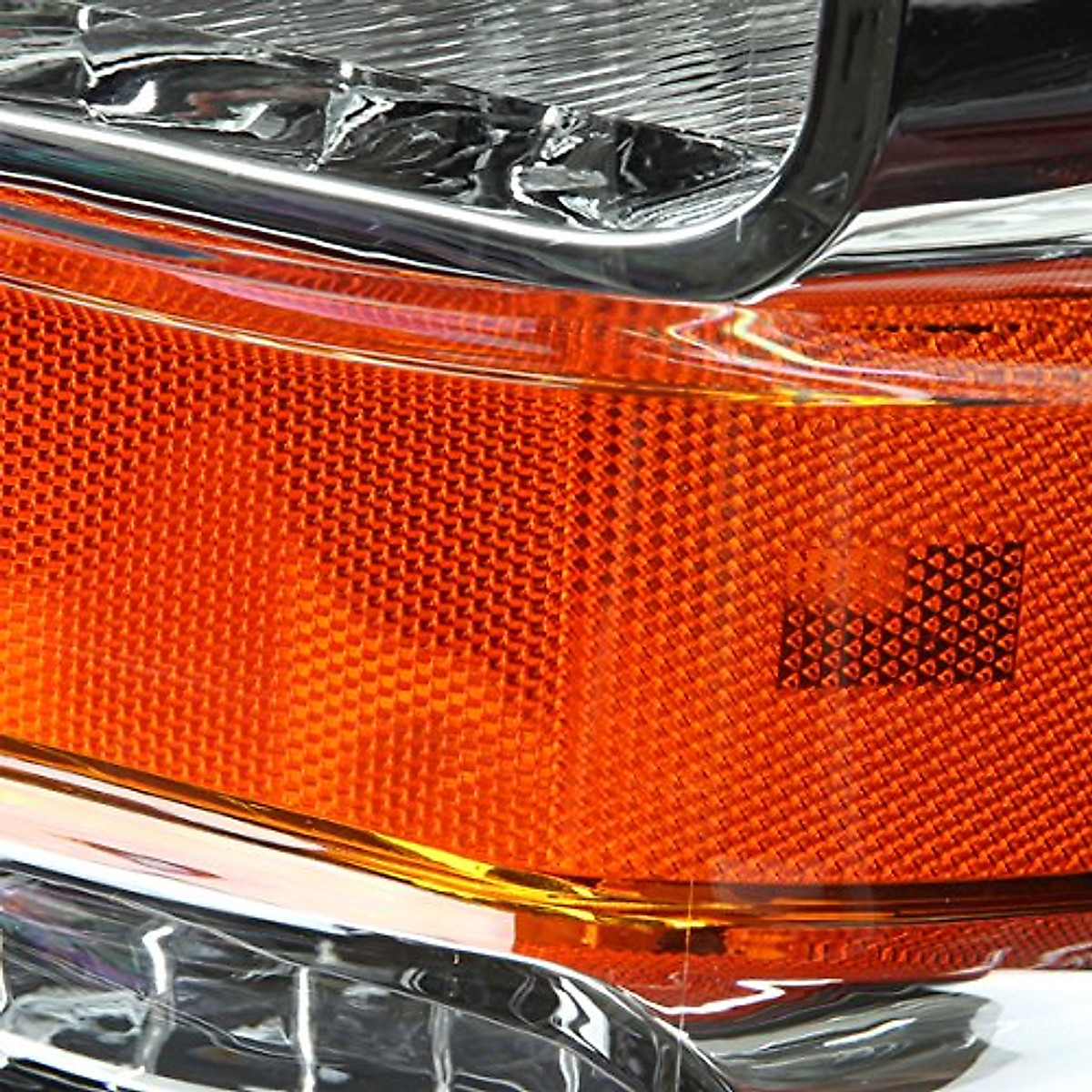 DNA MOTORING HL-OH-FSUPER08-CH-AM Chrome Amber Headlights Replacement Compatible with 08-10 F-250 / F-350 / F-450 / F-550 Super Duty