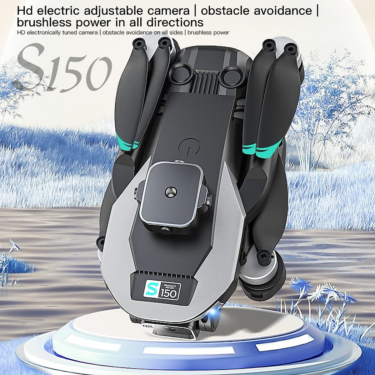 S150 Drones With Camera For Adults 4k Hd Auto Return Intelligent Obstacle Avoidance One-Touch Take-Off And Landing Beauty Shot Dron (BLACK)