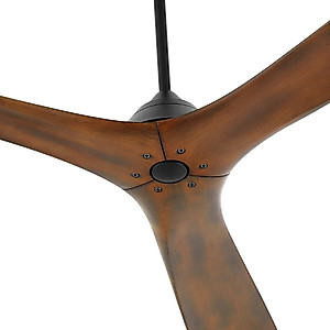 LUZAIRE DESIGN Oxygen 3-120-2115 | Mecca 64 Inch Three Blade Contemporary Modern Smart Ceiling Fan – Black & Walnut Finish | Three Speed Reversible Motor |