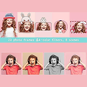 ieGeek Kids Camera,Kids Digital Camera 1080P 2.8 Inch Rechargeable Touch Screen Camera Toddler Toys Video Recorder Gifts for Kids 3-12 with 32G Memory Card