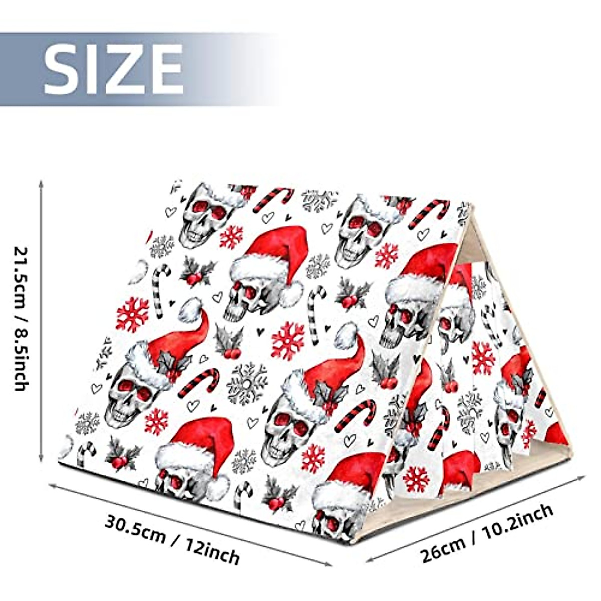 enheng Small Pet Hideout Santa Skull Christmas Hamster House Guinea Pig Playhouse for Dwarf Rabbits Hedgehogs Chinchillas