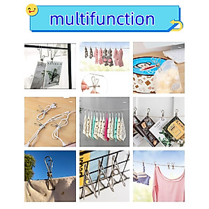 40pcs Heavy Duty Stainless Steel Clothes Pins Set(Long-Tail x5 Large x10 Small x25) - Outdoor Backdrop Clips, Chip Clips, Clothes Pin for Hanging Clothes