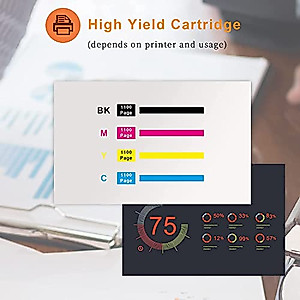Run Star Remanufactured 252 Ink Cartridge for Epson 252XL T252XL T252 High Yield for Workforce WF-3620 WF-3640 WF-7110 WF-7610 WF-7620 WF-7210 WF-7710 WF-7720 Printer, 4 Pack (1BK, 1C, 1M, 1Y)