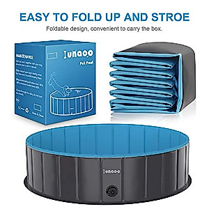 lunaoo Foldable Dog Pet Pool Portable Kiddie Pool for Kids, PVC Bathing Tub, Outdoor Swimming Pool for Large Small Dogs
