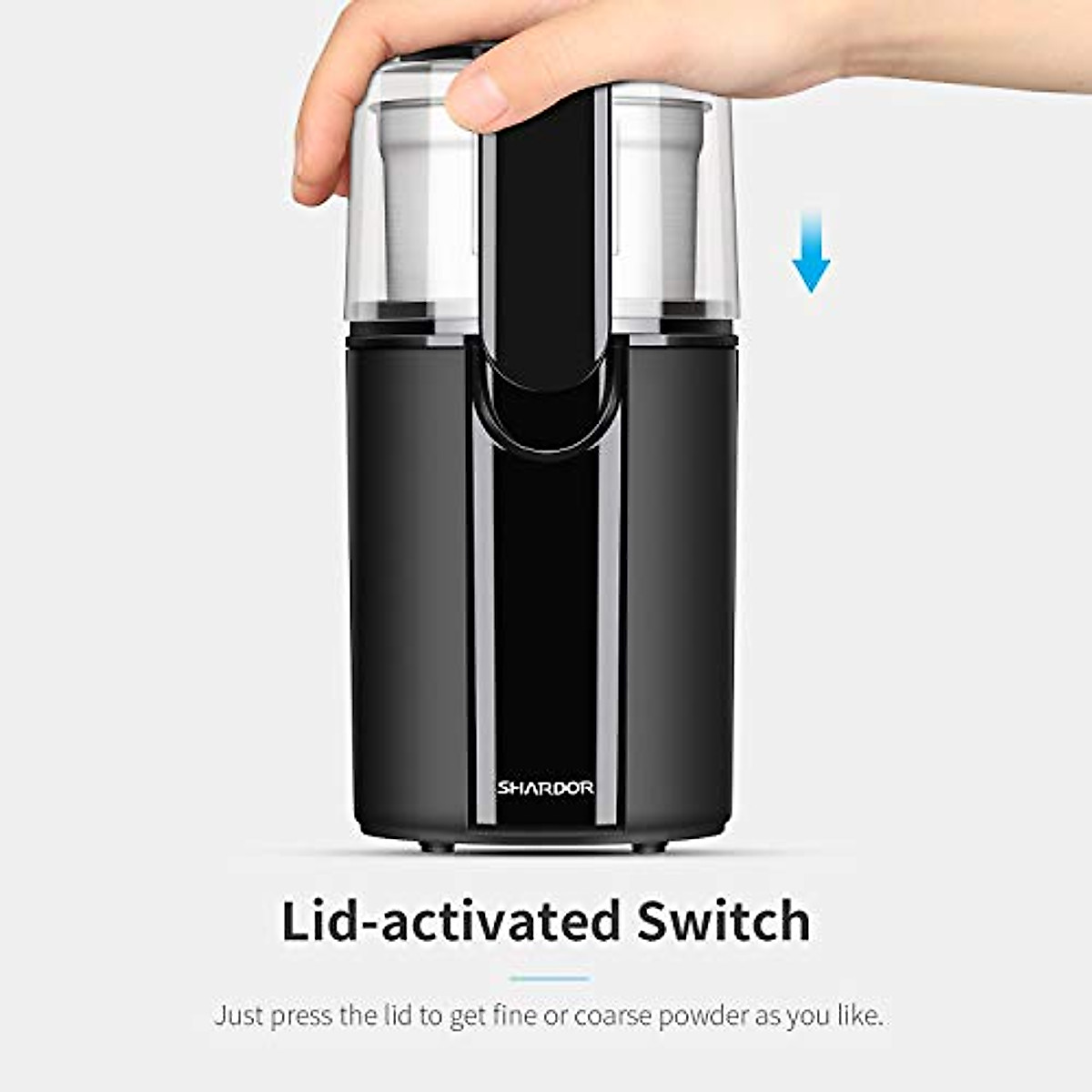 SHARDOR Coffee Grinder Electric, Spice Grinder Electric, Herb Grinder, Grinder for Coffee Bean Spices and Seeds with 2 Removable Stainless Steel Bowls, Black