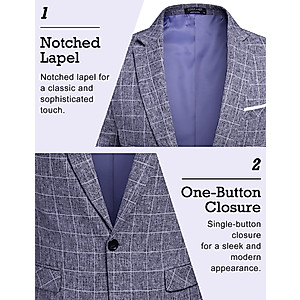 COOFANDY Men Slim Fit Suits Casual Lightweight Blazer Jackets One Button Tuxedos