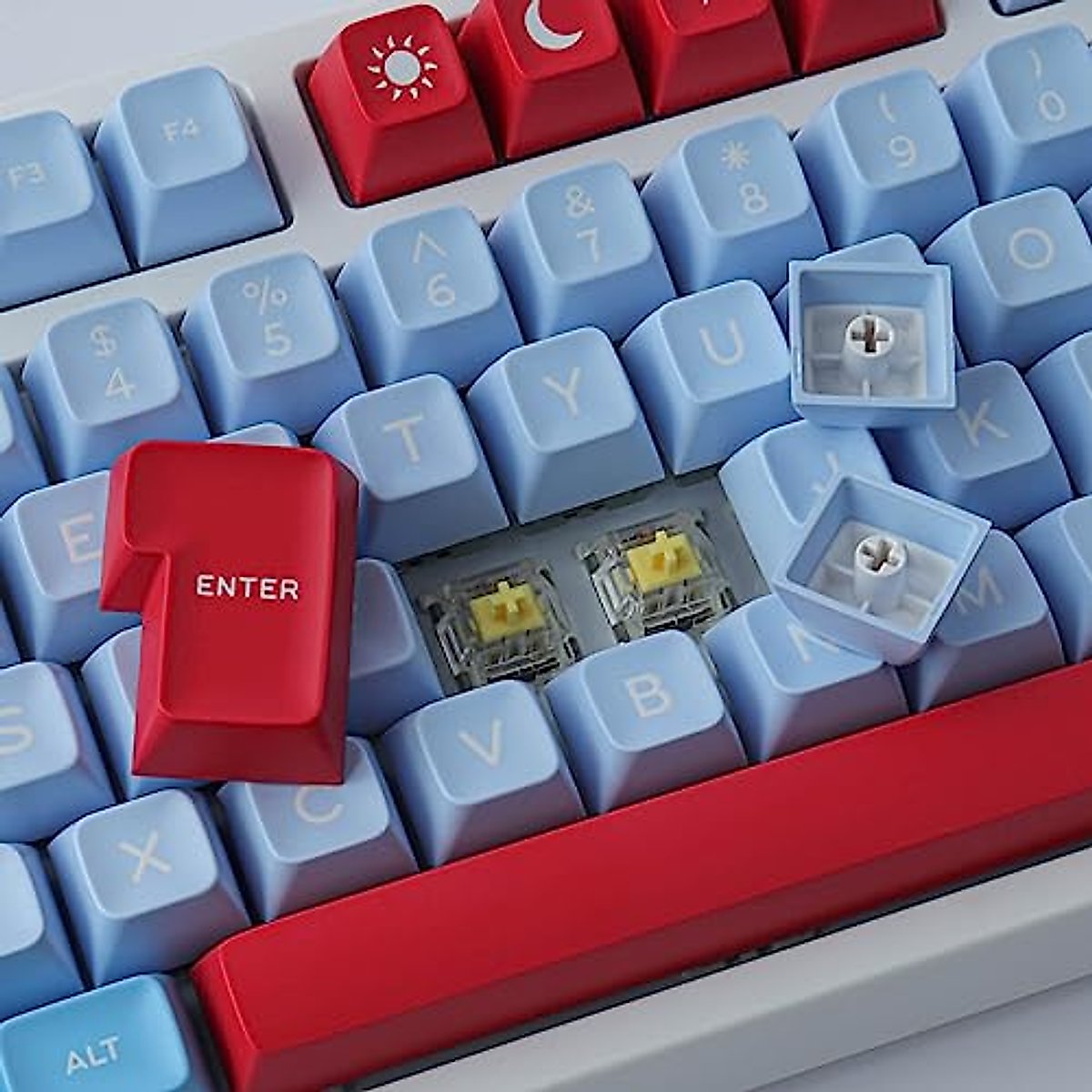Tsungup keycaps - DoubleShot Keycaps, 173 Keys ABS Keycaps SA Profile Dye Sublimation Falan Custom Keycaps Full Set for Cherry MX Switches Mechanical Keyboards with 2.25u,2.75u,3u, 6.25u,7u Spacebar