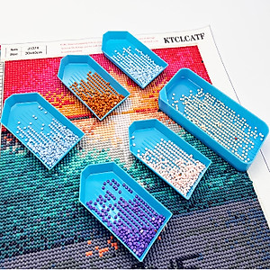 Diamond Painting Storage Containers Diamond Art Accessory Kits with Shockproof Jars,Diamond Painting Accessorys Tool Kits Craft Jewelry Bead Rhinestones Diamond Paintings Tools Organizer Box (Blue)