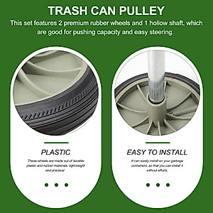 DOITOOL Garbage Can Replacement Wheels - Trash Can Wheels and Axle - Trash Garbage Bin Wheels Replacement for Garbage Can Outdoor,Garden Street Patio Trash Can (Wheel Color Random)