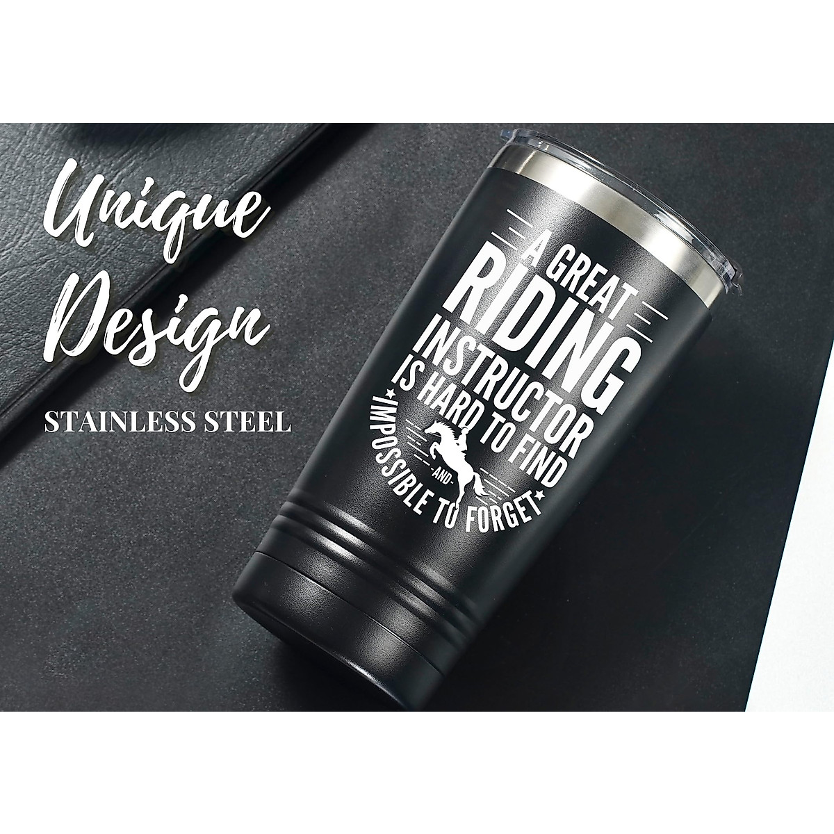 Onebttl Riding Instructor Gifts, Riding Instructor Thank You Gifts, 20oz/590ml Stainless Steel Insulated Tumbler with Lid - for Birthday, Christmas