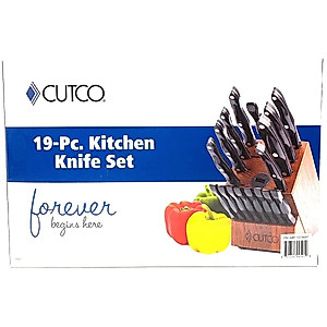 Cutco 19 Pc Kitchen Knife Set Cherry Wood Stand