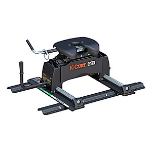 CURT 16646 Q24 5th Wheel Slider Hitch with Base Rails for Short Bed Trucks, 24,000 lbs
