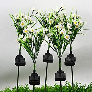 AMZSTAR Solar Garden Stake Lights,28 LED Daisy Flower Decorative Lights Outdoor Waterproof Solar Powered Landscape Lights for Yard/Patio/Walkway/Pathway/Path Light (White)
