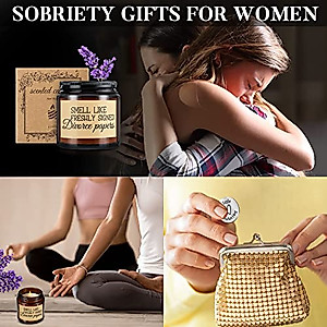 Coume 3 Pcs Divorce Lavender Scented Candle Gifts for Women Funny Candles Pocket Hug Token and PU Leather Keychain Breaking up Friends Sister Coworker Men Female