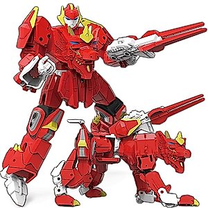 Wenbeier Animal Assembly Robot Toys Tiger Action Figure for Kids 10-in Deformation Robot for Boys & Girls Ages 6-12 (Red)
