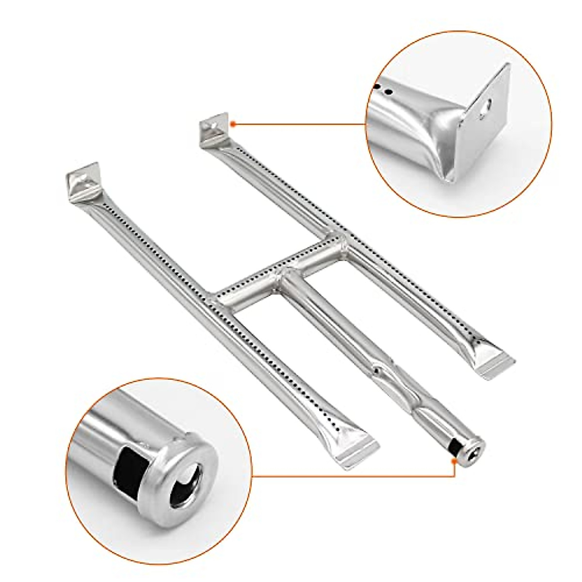 TAILGRILLER Burner Tube Set for Blackstone 22 Inch Table Top Griddle, Set of 2 Stainless Steel Grill Burner Tubes with Screws