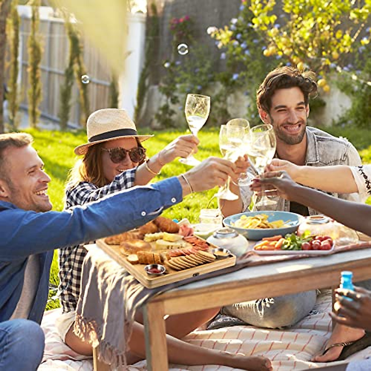 SunClenase Foldable Charcuterie Boards Gift Set - Bamboo Cheese Board and Knife Set - Large Charcuterie Board Set- Perfect Housewarming & Wedding Gifts